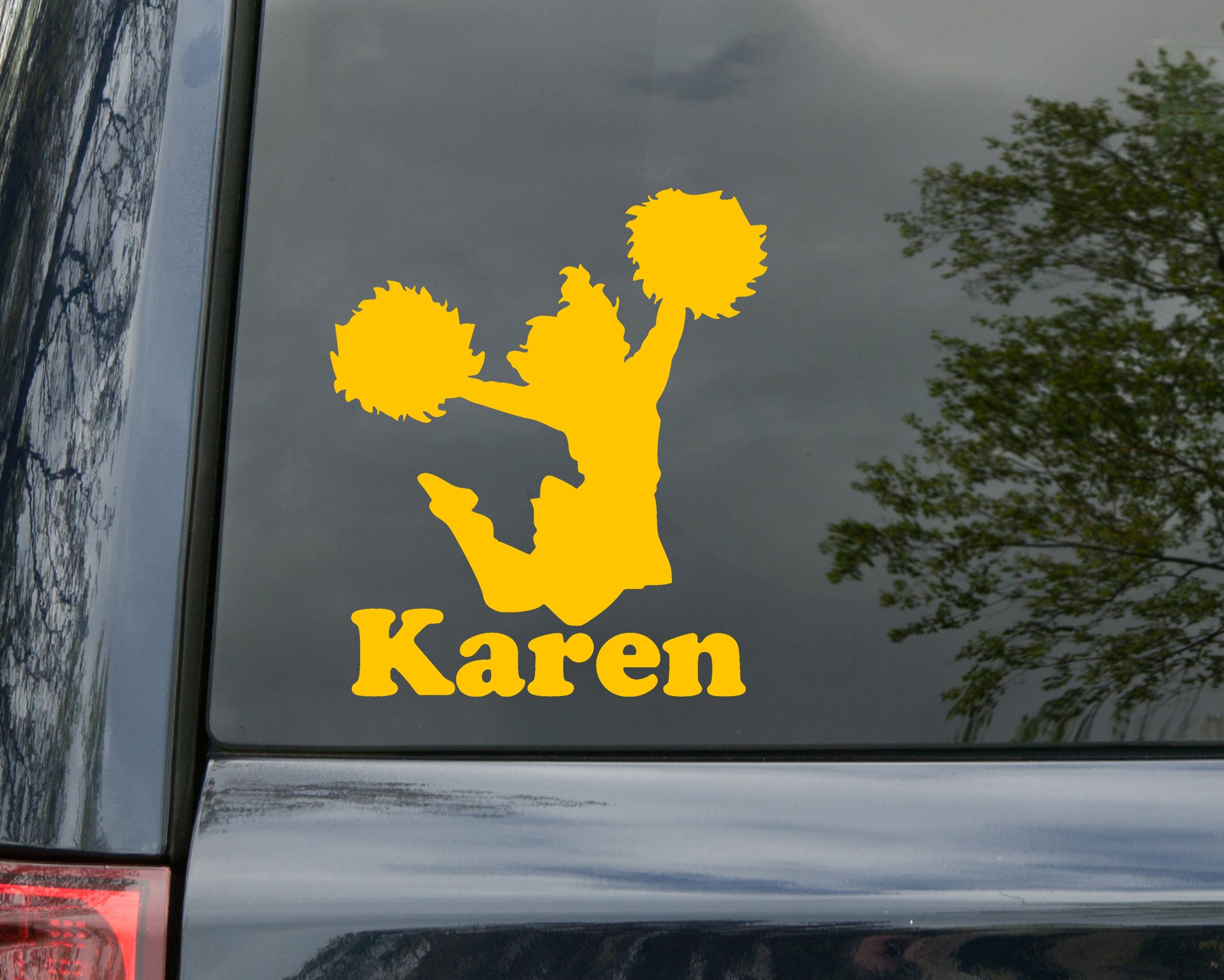Cheerleader Vinyl Decal With Personalized Name - Cheering Custom - Die ...