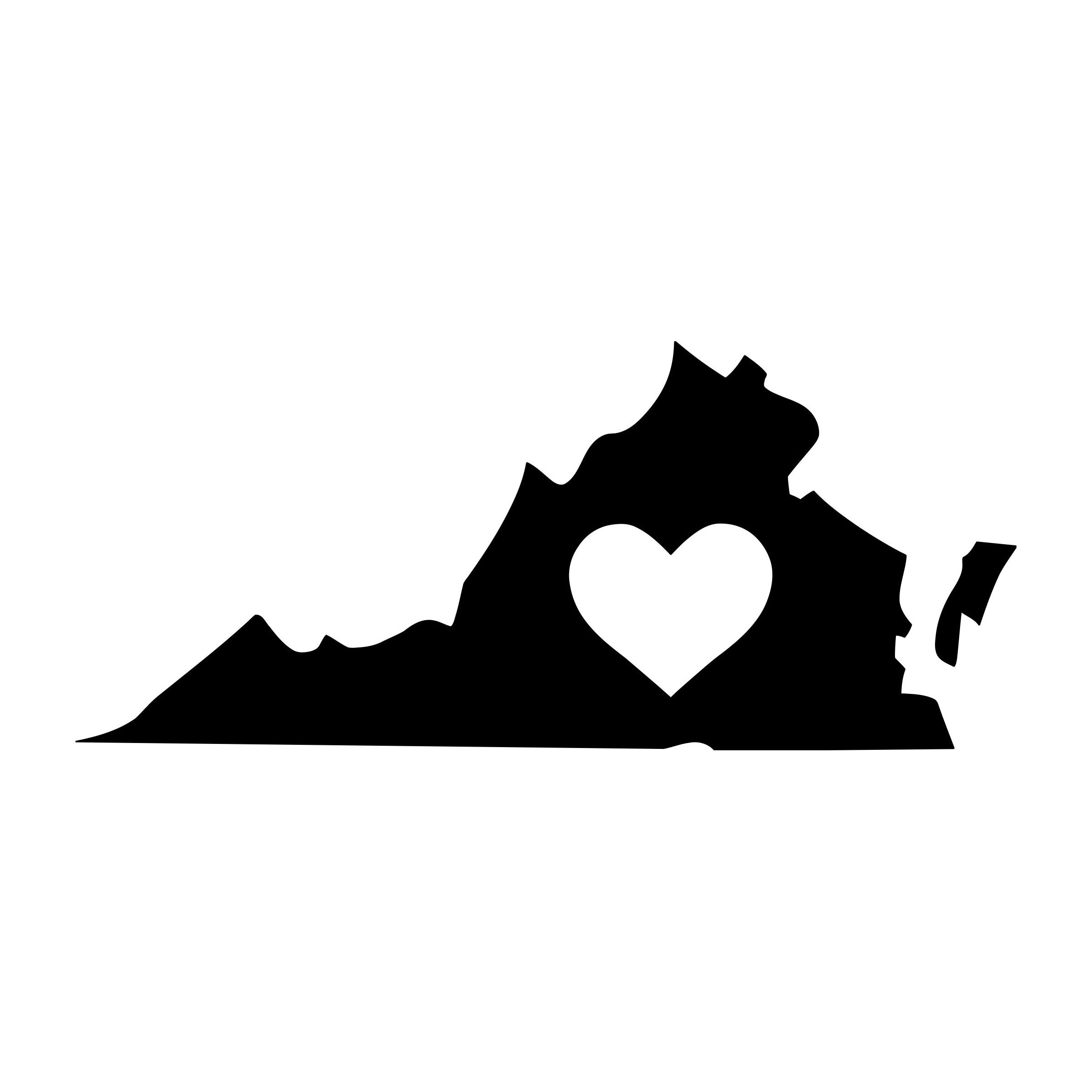 VIRGINIA HEART State Vinyl Decal Sticker Richmond | Etsy