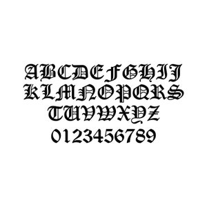 Old English Letter 120 Vinyl Sticker Initial Tattoo Script Lettering ...