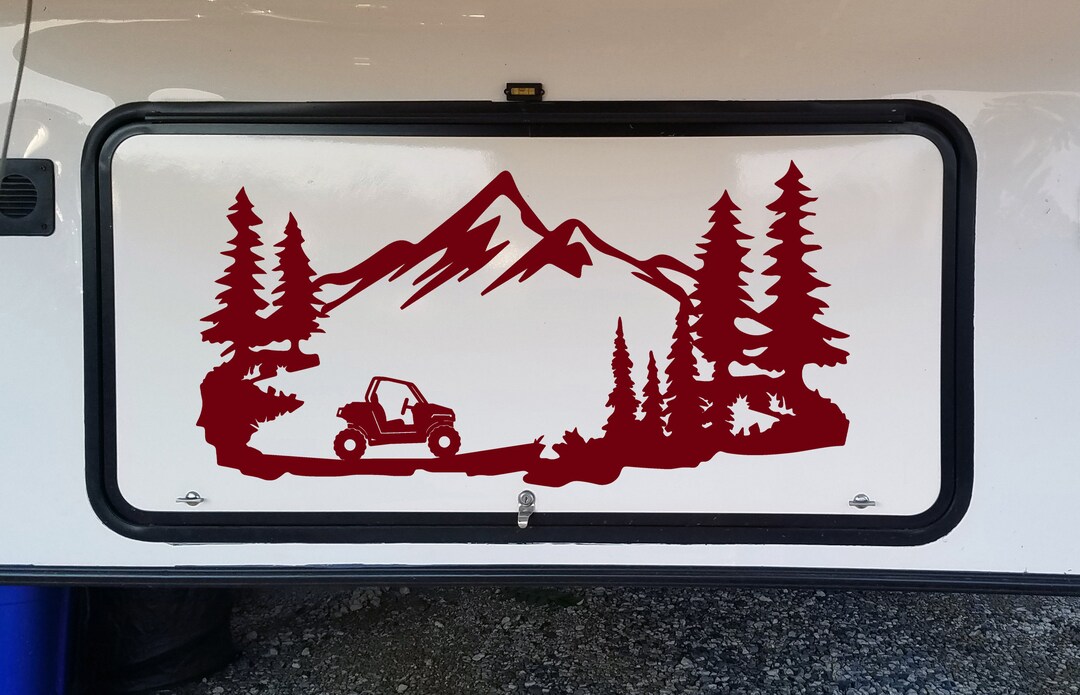 ATV Mountains Scene Vinyl Decal V1 - Quad RV Toy Hauler Graphics 4 ...