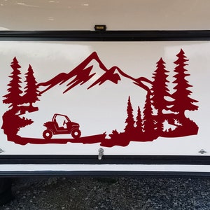 ATV Mountains Scene Vinyl Decal V1 - Quad RV Toy Hauler Graphics 4 ...