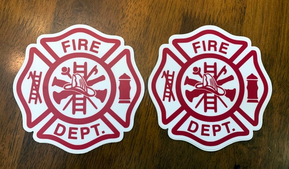 Set of 2 Fire Department Die Cut Vinyl Decals Stickers 5 - Etsy