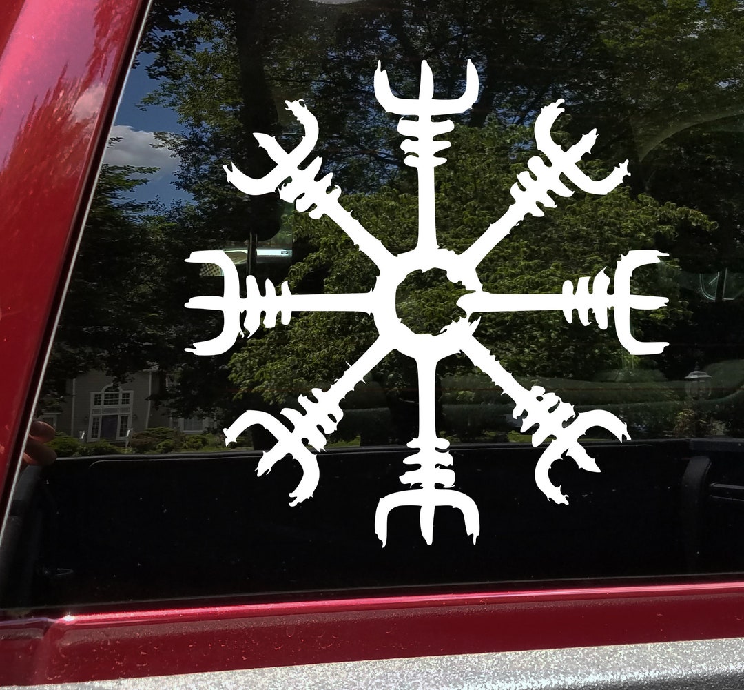 Helm of Awe Vinyl Decal V9 - Terror Viking Norse Icelandic Aegishjalmr ...