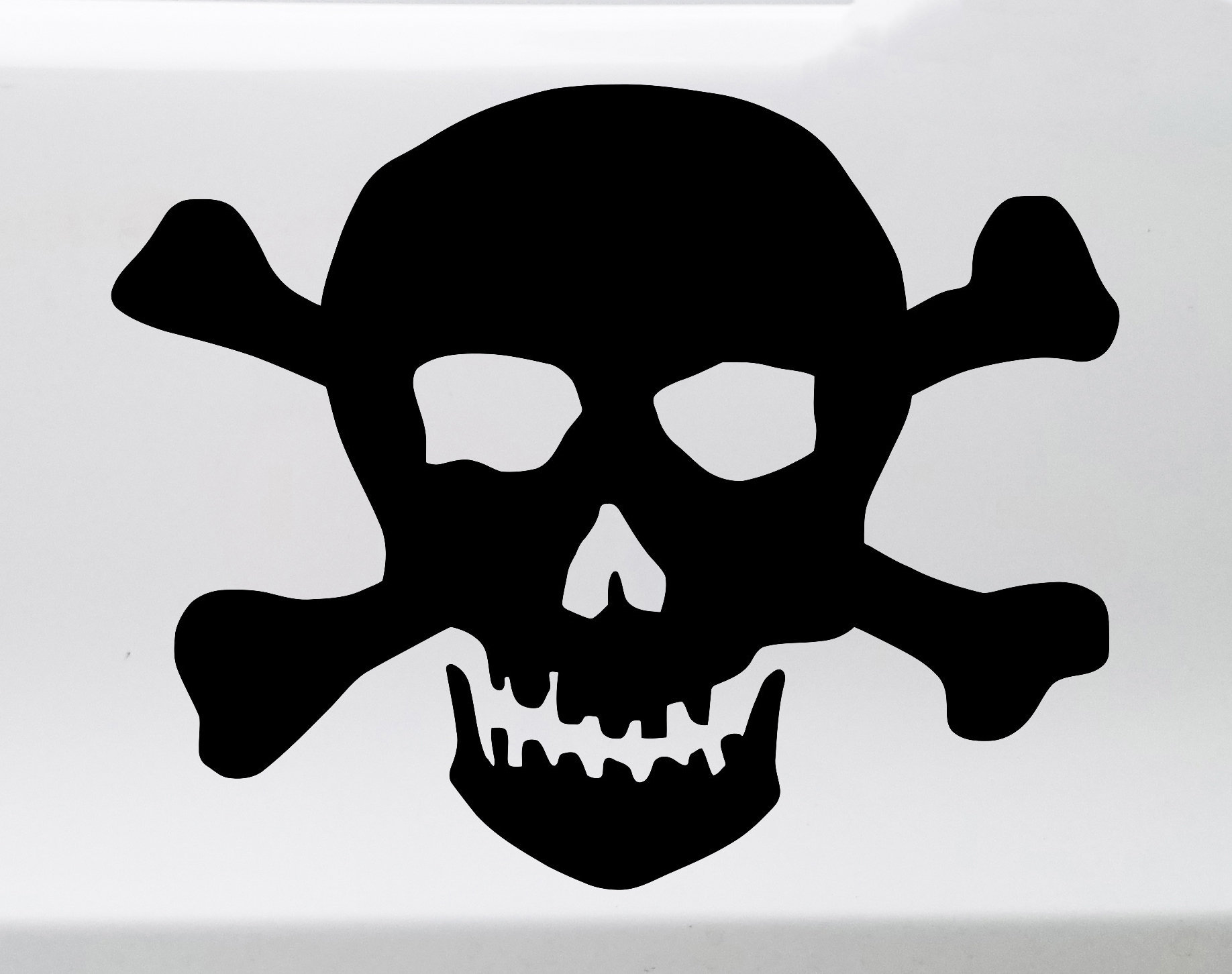 Skull and Crossbones Vinyl Decal V2 | Custom Halloween Party Decoration ...
