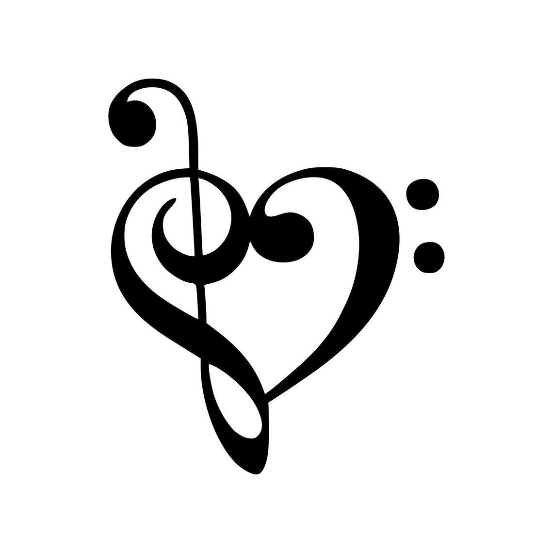 Heart Music Note Vinyl Decal Sticker - Love Musician - Etsy