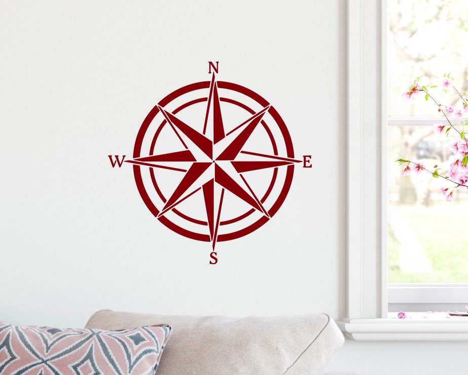 Compass Rose Vinyl Decal V4 travel Wander Adventure Die Cut - Etsy