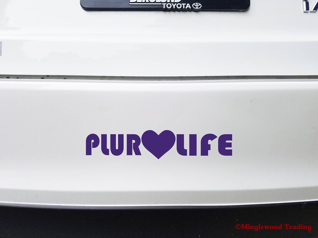 Plur Life - V1 - Vinyl Decal Bumper Sticker - Peace Love Unity Respect ...