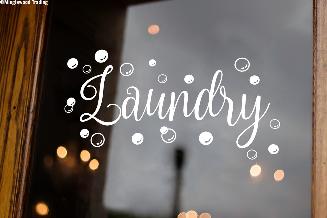 LAUNDRY With BUBBLES Vinyl Sticker Room Sign Soap Die Cut - Etsy