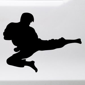 Karate Boy Vinyl Decal V1 - Man Flying Kick Judo Taekwondo Martial Arts ...