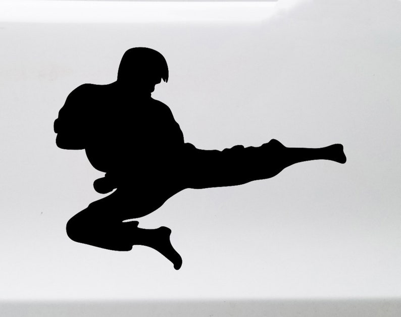 Karate Boy Vinyl Decal V1 Man Flying Kick Judo Taekwondo - Etsy