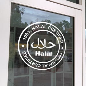 100% Halal Certified Vinyl Decal | Storefront Window Arabic Muslim ...