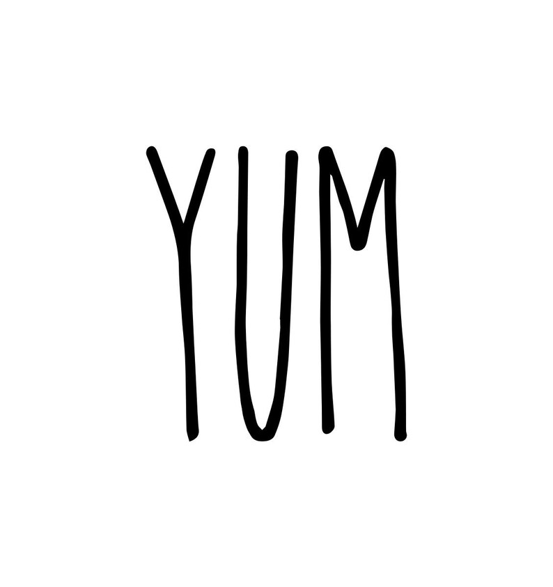 Yum Vinyl Sticker Farmhouse Style Skinny Font Home Kitchen - Etsy