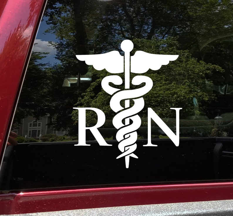 RN With Caduceus Symbol Vinyl Decal Registered Nurse LPN - Etsy