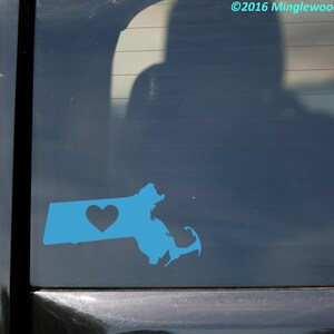Massachusetts Heart State Vinyl Decal Sticker - Love MA - Etsy