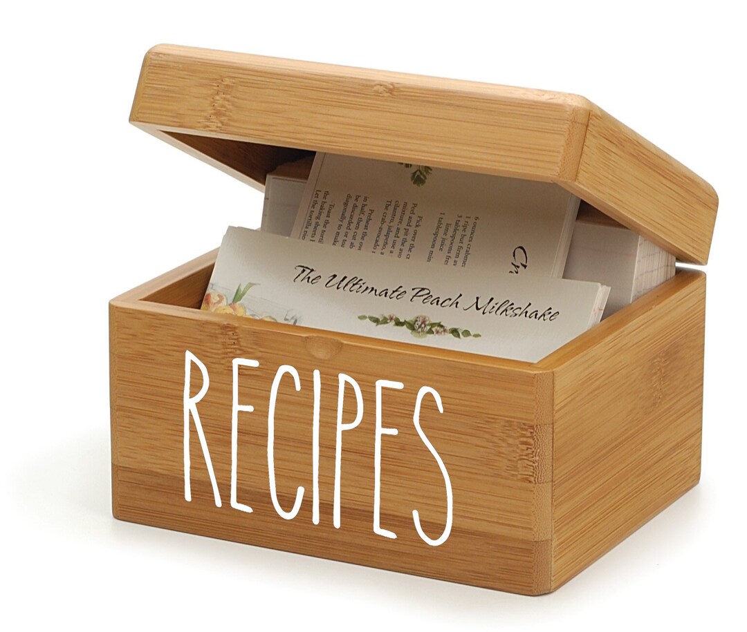 Recipes Vinyl Sticker - Rae Dunn Inspired Farmhouse Style Skinny Font ...