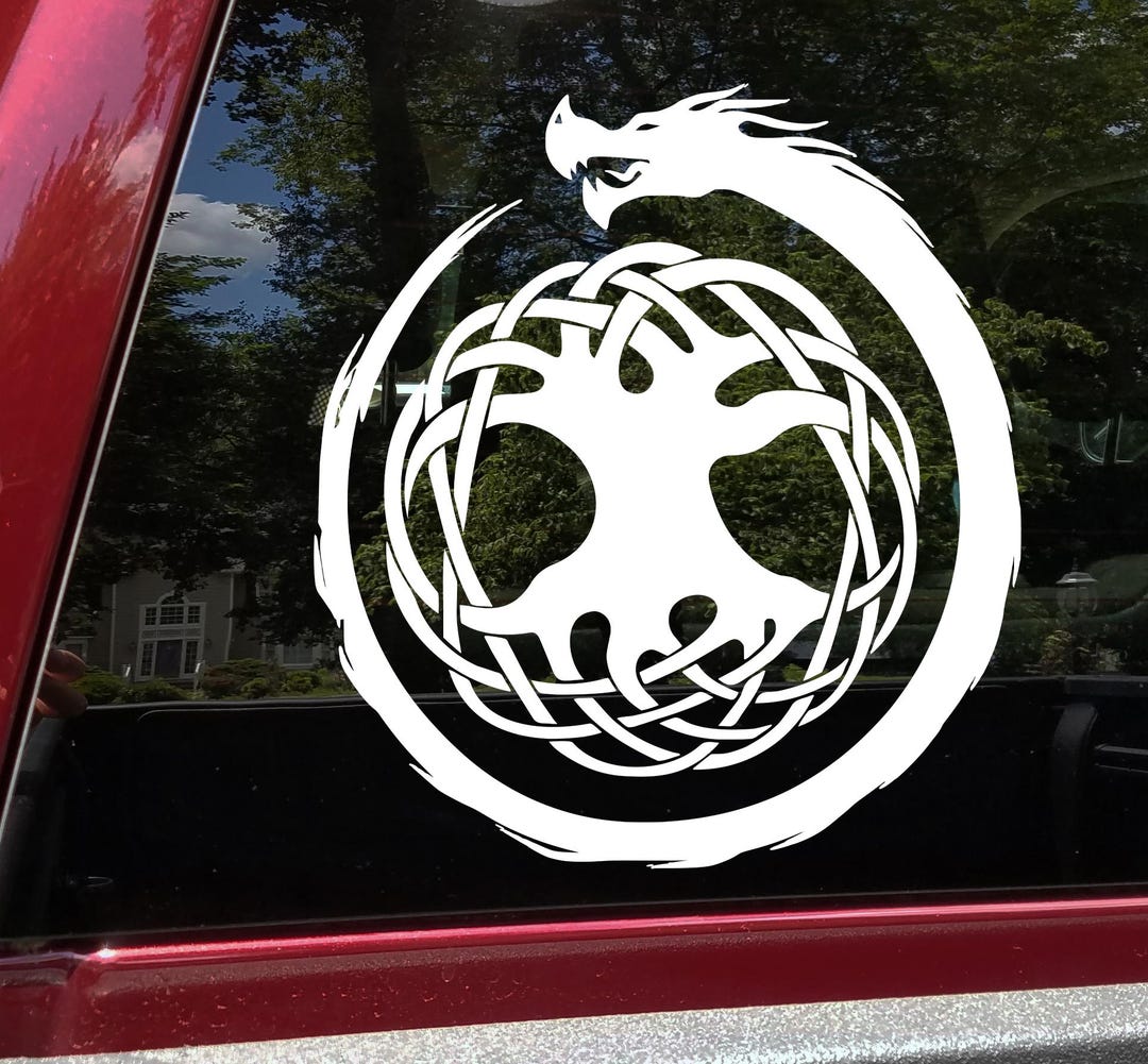Jormungandr Tree of Life V1 Vinyl Decal | Viking World Serpent ...