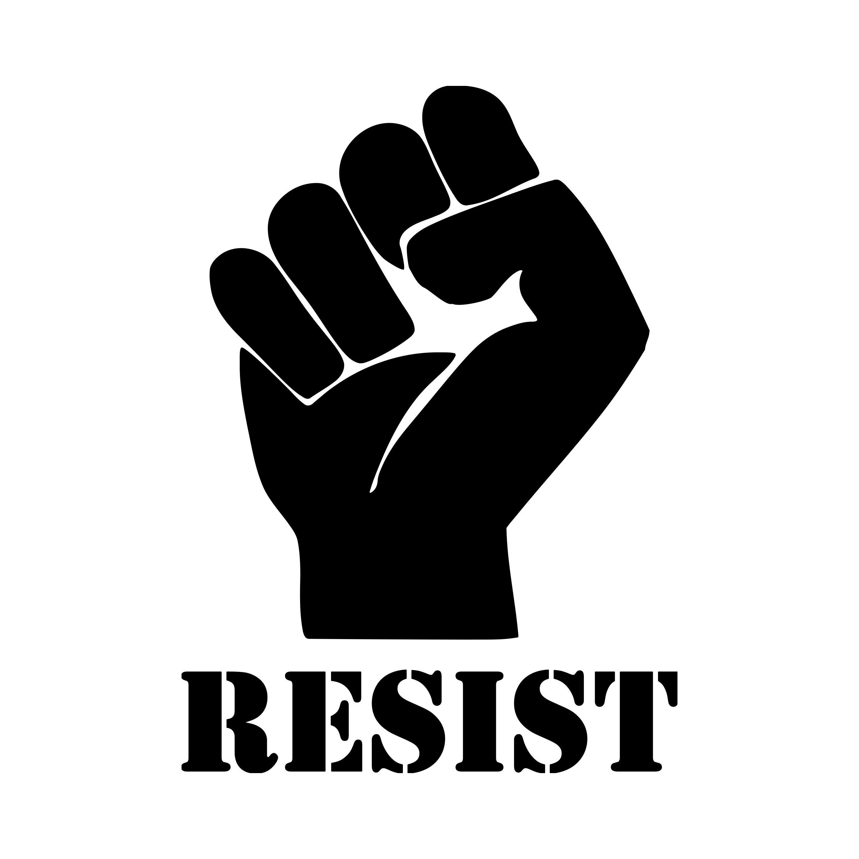 RESIST with PROTEST FIST Vinyl Decal Rights Human Social | Etsy
