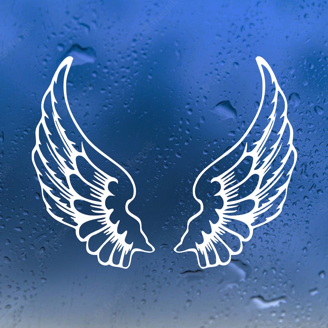 Angel Wings Vinyl Decal V8 – Memorial Car Window Sticker – Spiritual ...