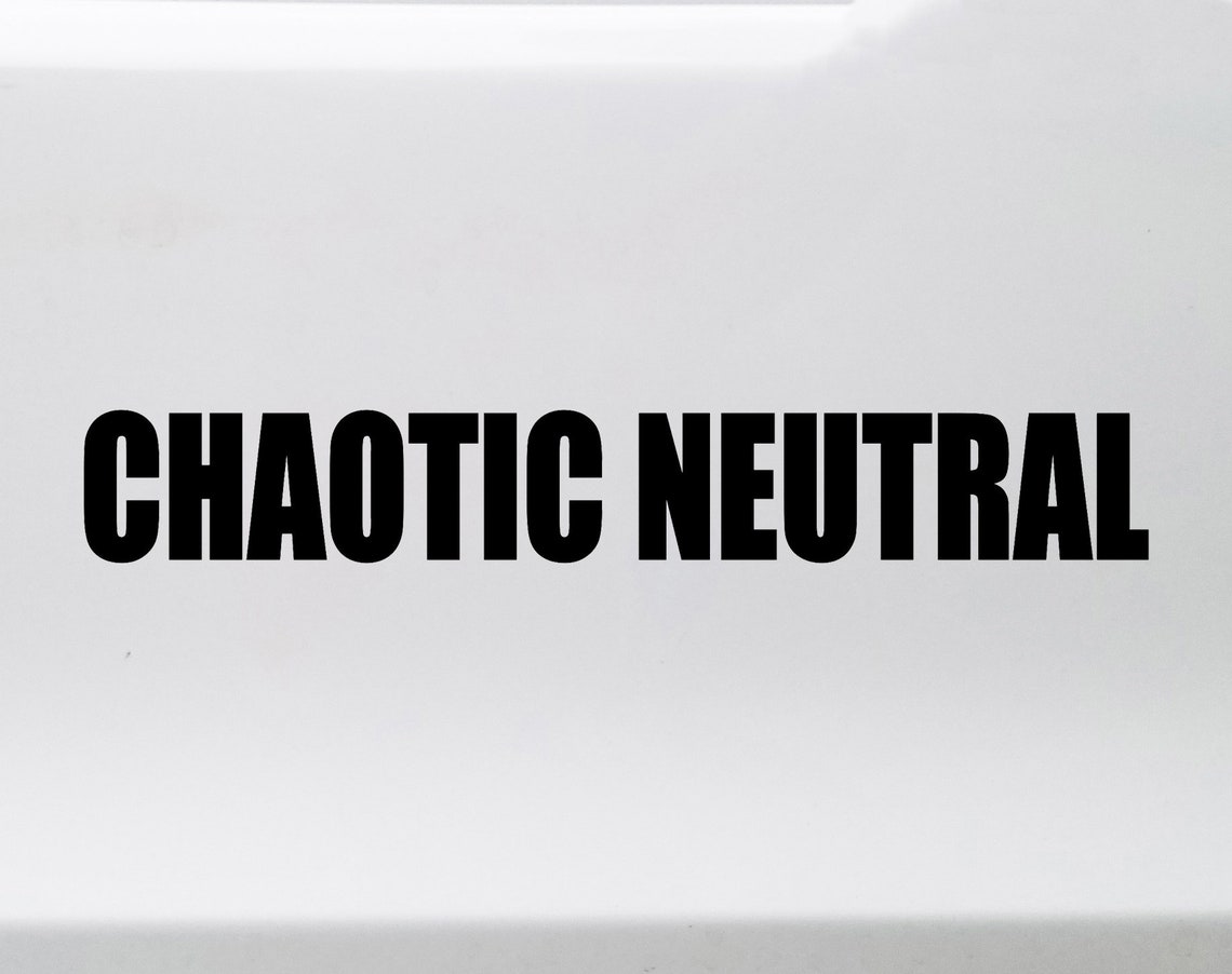 Chaotic Neutral Vinyl Sticker RPG Role Playing Character - Etsy