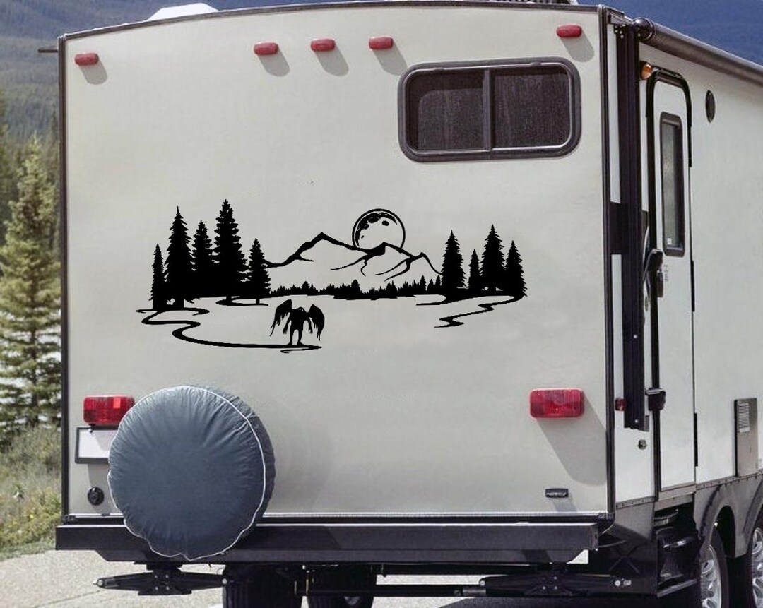 Mothman Moon Scene Vinyl Decal V1 – Cryptid Horror Sticker for Car ...