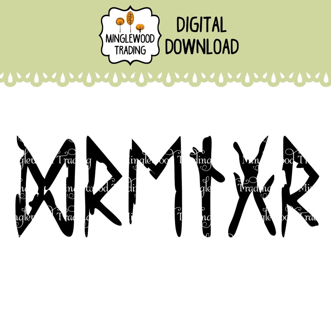 Drengr Norse Viking Futhark Runes SVG Cut File Old Norse Brave ...