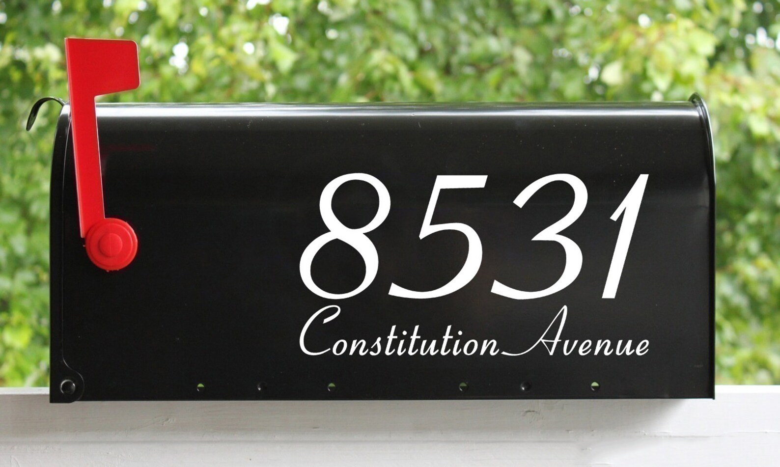 Set of 2 Mailbox Numbers With Street Name Vinyl Decals Home - Etsy