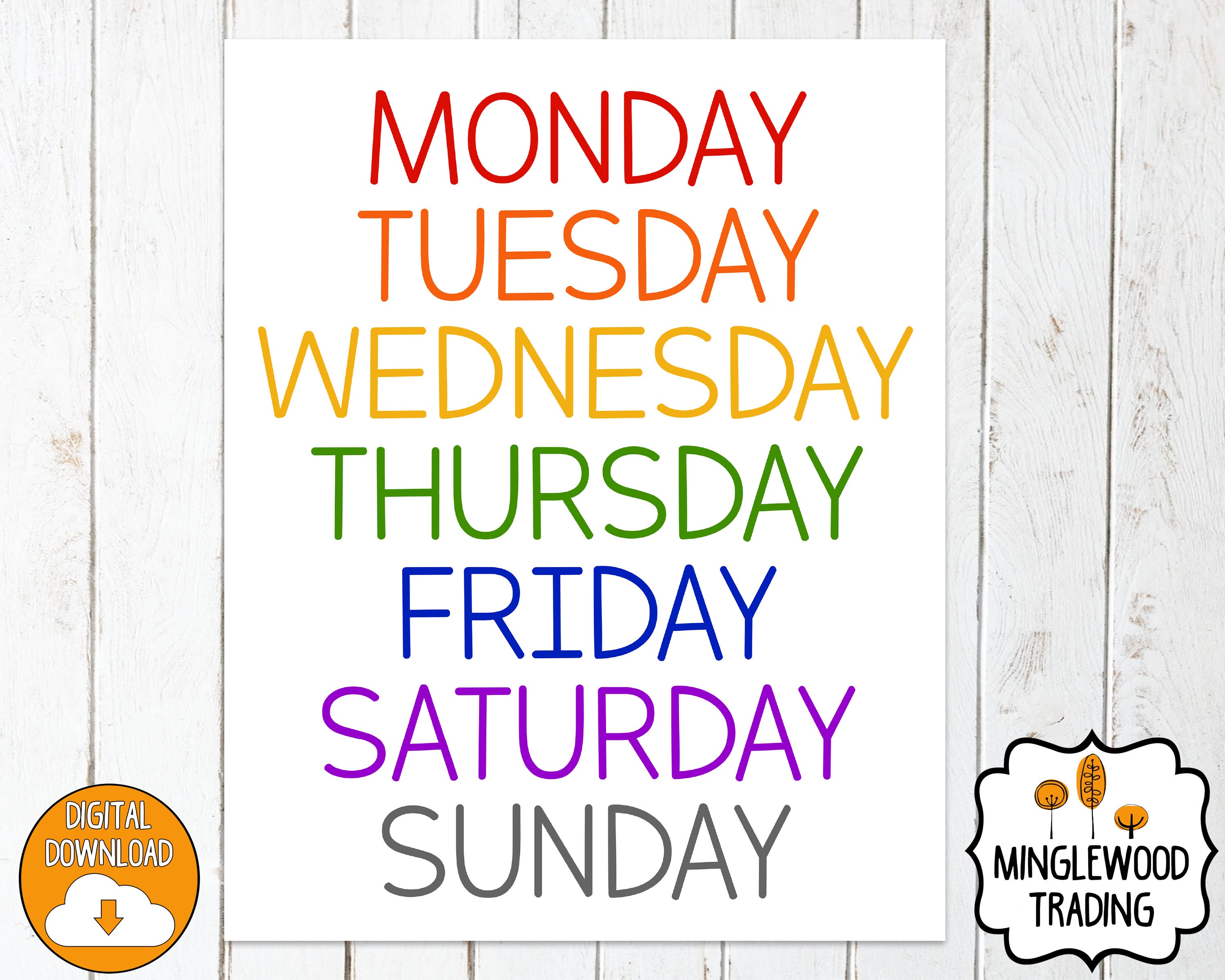 Alphabet Numbers Colors Shapes Days Art Prints Instant - Etsy