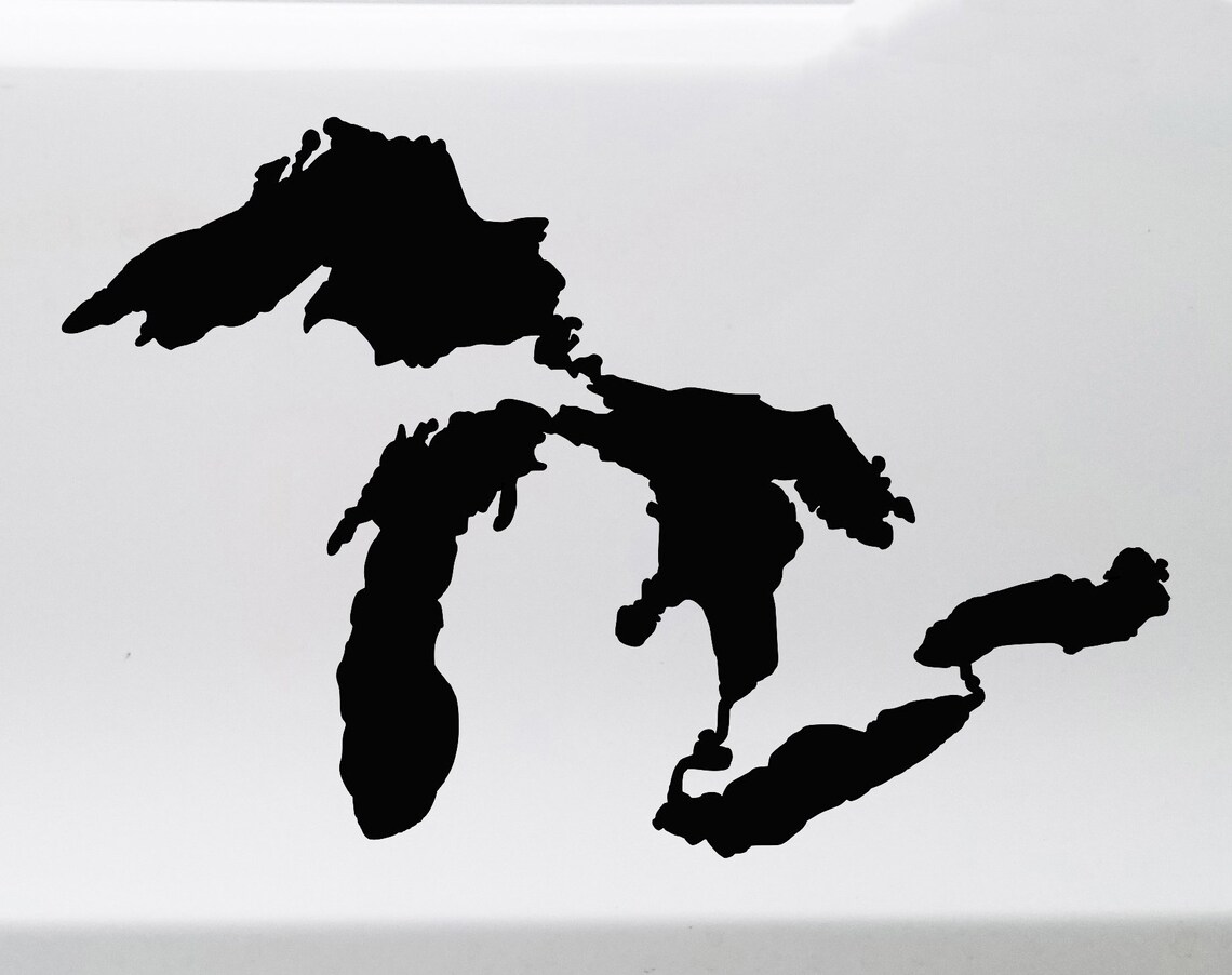 Great Lakes Vinyl Sticker Lake Michigan Superior Ontario - Etsy