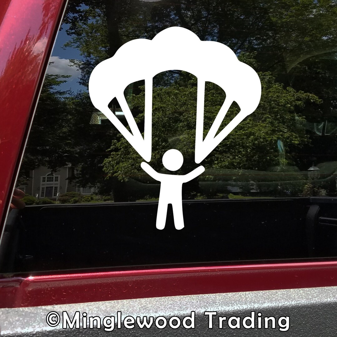 Skydiver Parachute V1 | Custom Vinyl Decal Sticker | 20+ Color and Size ...