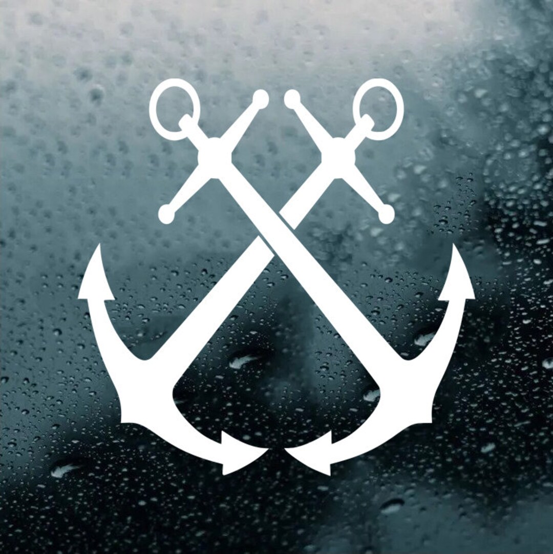 Crossed Anchors Vinyl Decal - Boating Beach Ocean Summer - Die Cut ...