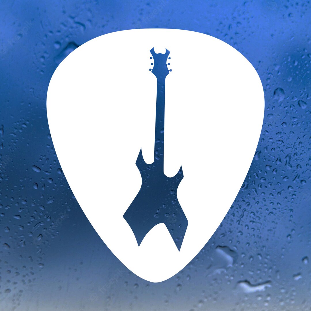 Guitar Pick Heavy Metal Electric Guitar Vinyl Decal - Plectrum Music ...