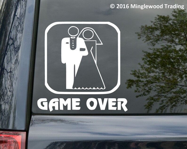 GAME OVER Vinyl Decal Sticker Wedding Marriage Bride Groom | Etsy