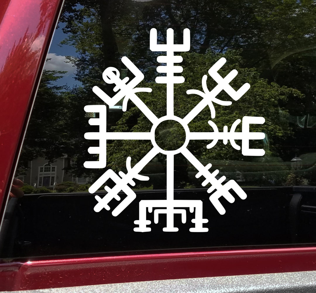 Viking Runic Compass Vegvisir Vinyl Decal V8 - Nordic Norse Pagan Rune ...