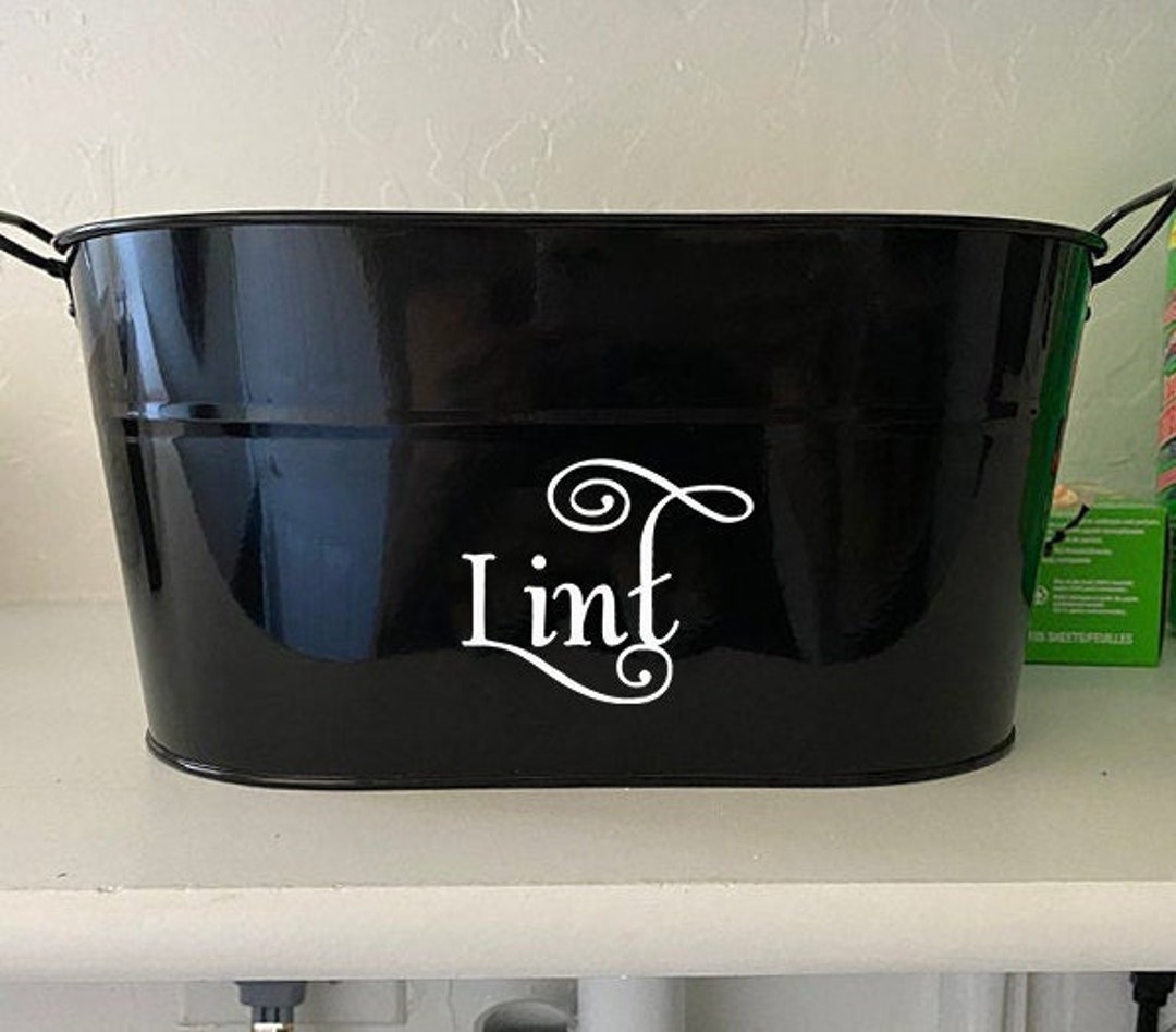 Lint Vinyl Sticker - Laundry Room Home Organization Label - Die Cut ...