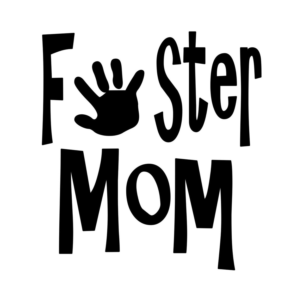 Foster Mom - Vinyl Decal Sticker - Child Handprint Adoption Care - Etsy