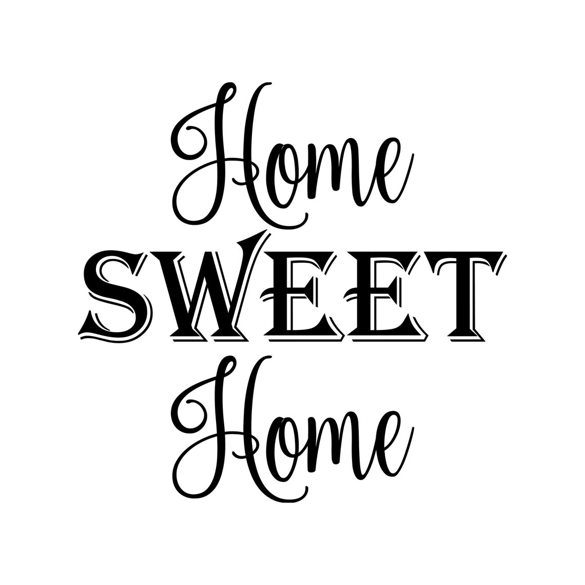 Home Sweet Home Vinyl Decal Sticker - Family House Kitchen Wall Decor ...