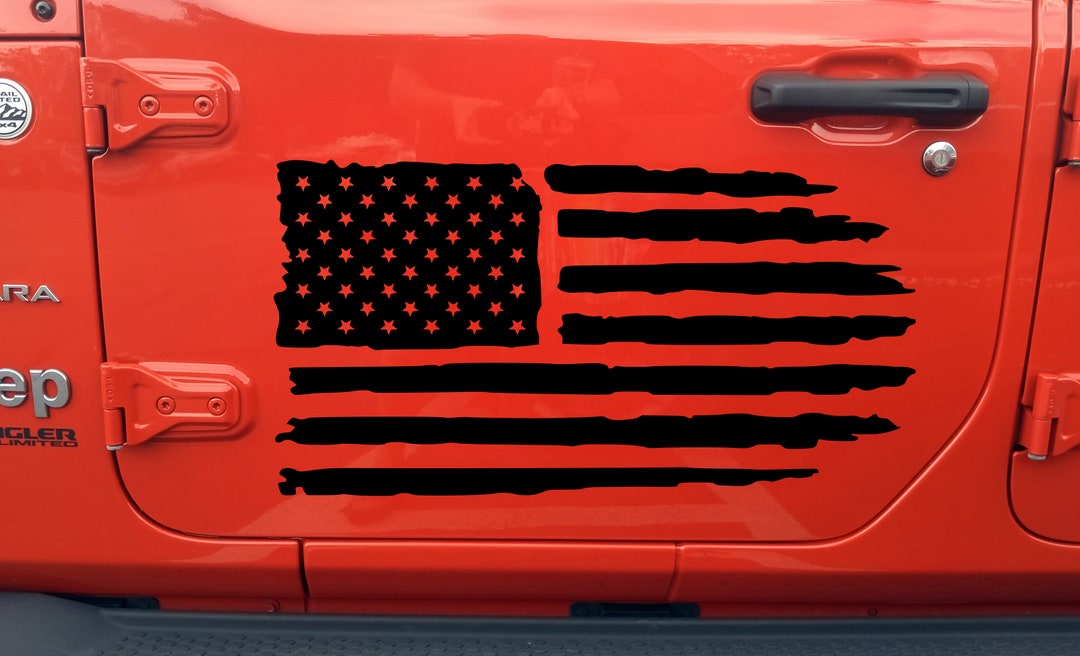 Distressed American Flag Vinyl Decal V2 - United States Stars and ...