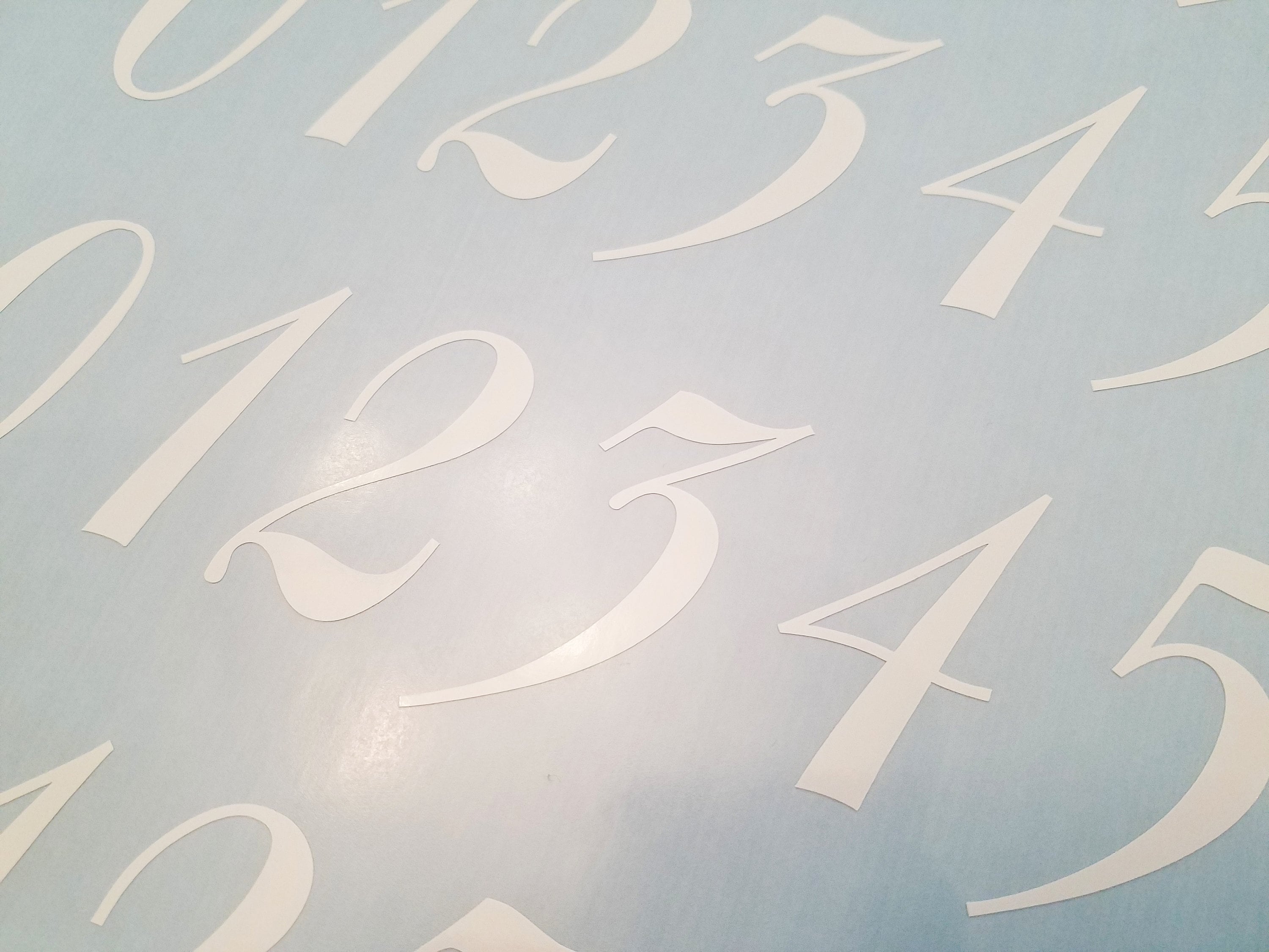 4 Sets of Elegant Die Cut Numbers 0-9 Vinyl Decals Stickers - Mailbox ...