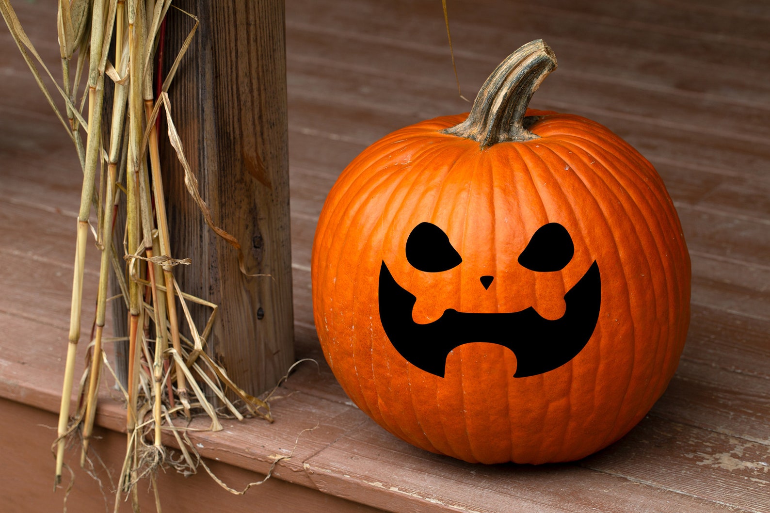 Pumpkin Face Vinyl Decal V6 | Halloween Vinyl Decal Sticker for Windows ...