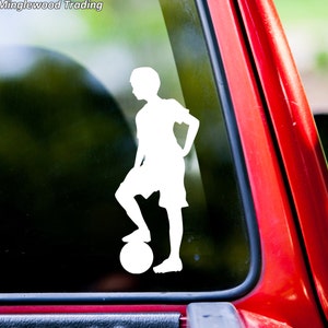 Soccer Player Vinyl Decal Sticker - Boy Standing Ball Male - Etsy