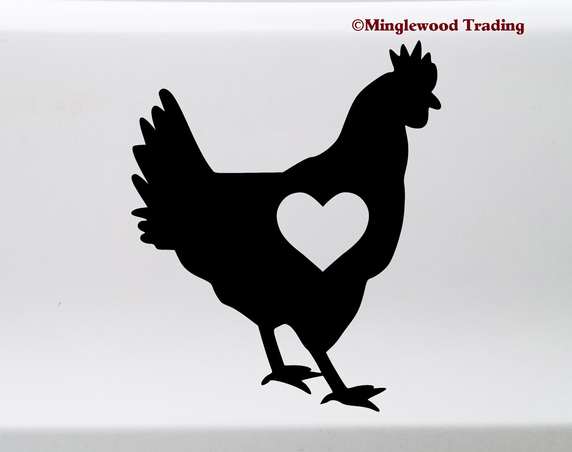 CHICKEN with HEART Vinyl Sticker Love Hen Cluck Peck Farm | Etsy