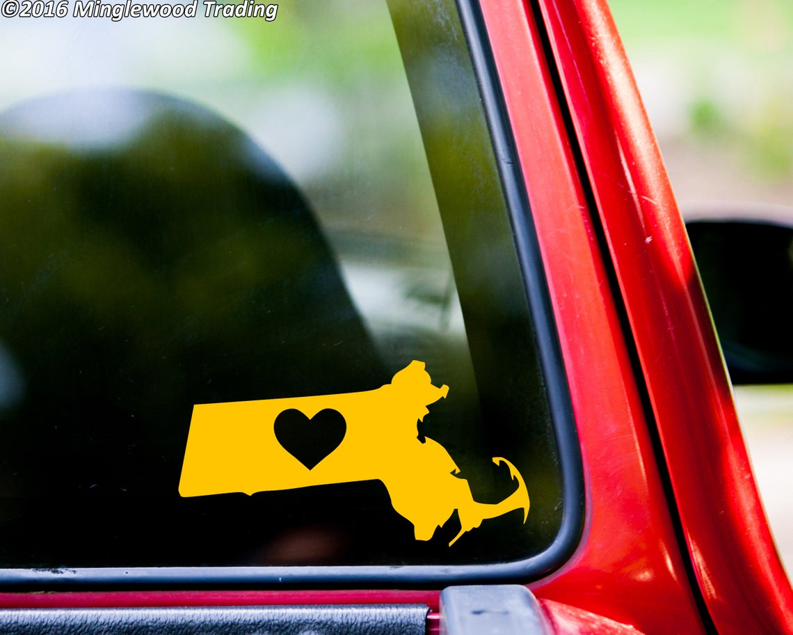 Massachusetts Heart State Vinyl Decal Sticker - Love MA - Etsy
