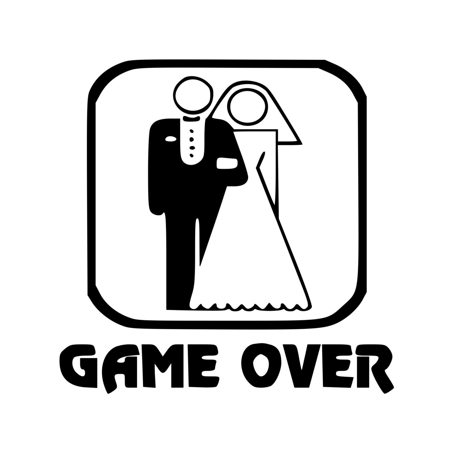 GAME OVER Vinyl Decal Sticker Wedding Marriage Bride Groom | Etsy