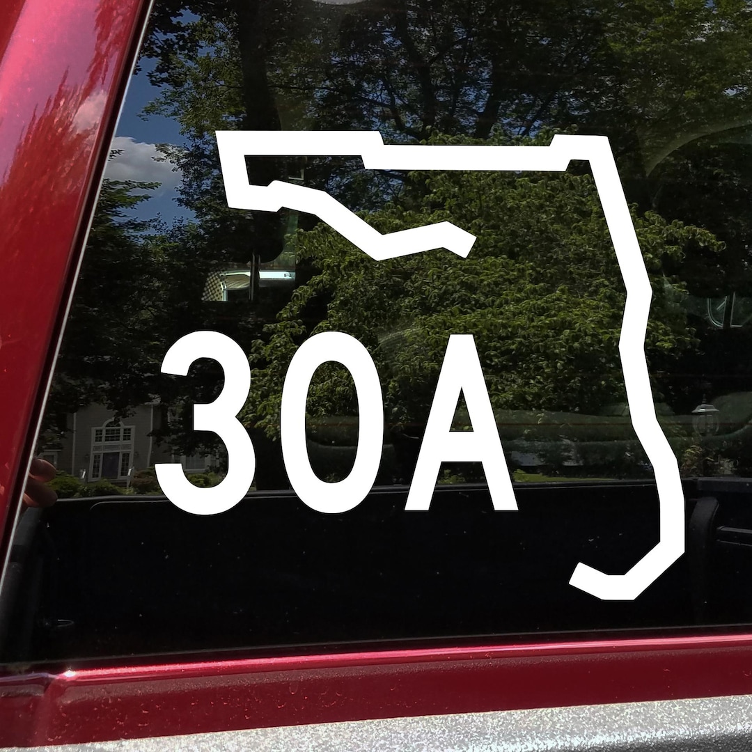 30A Florida Highway Vinyl Decal | Scenic Beach Coastal | Die Cut ...