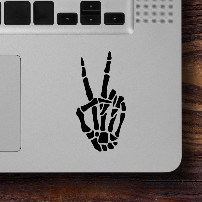 Skeleton Hand Peace Sign Vinyl Decal V2 – Hippie Boho Sticker – Punk ...