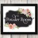 Powder Room Sign Printable Wall Art Digital Download PDF File - Etsy
