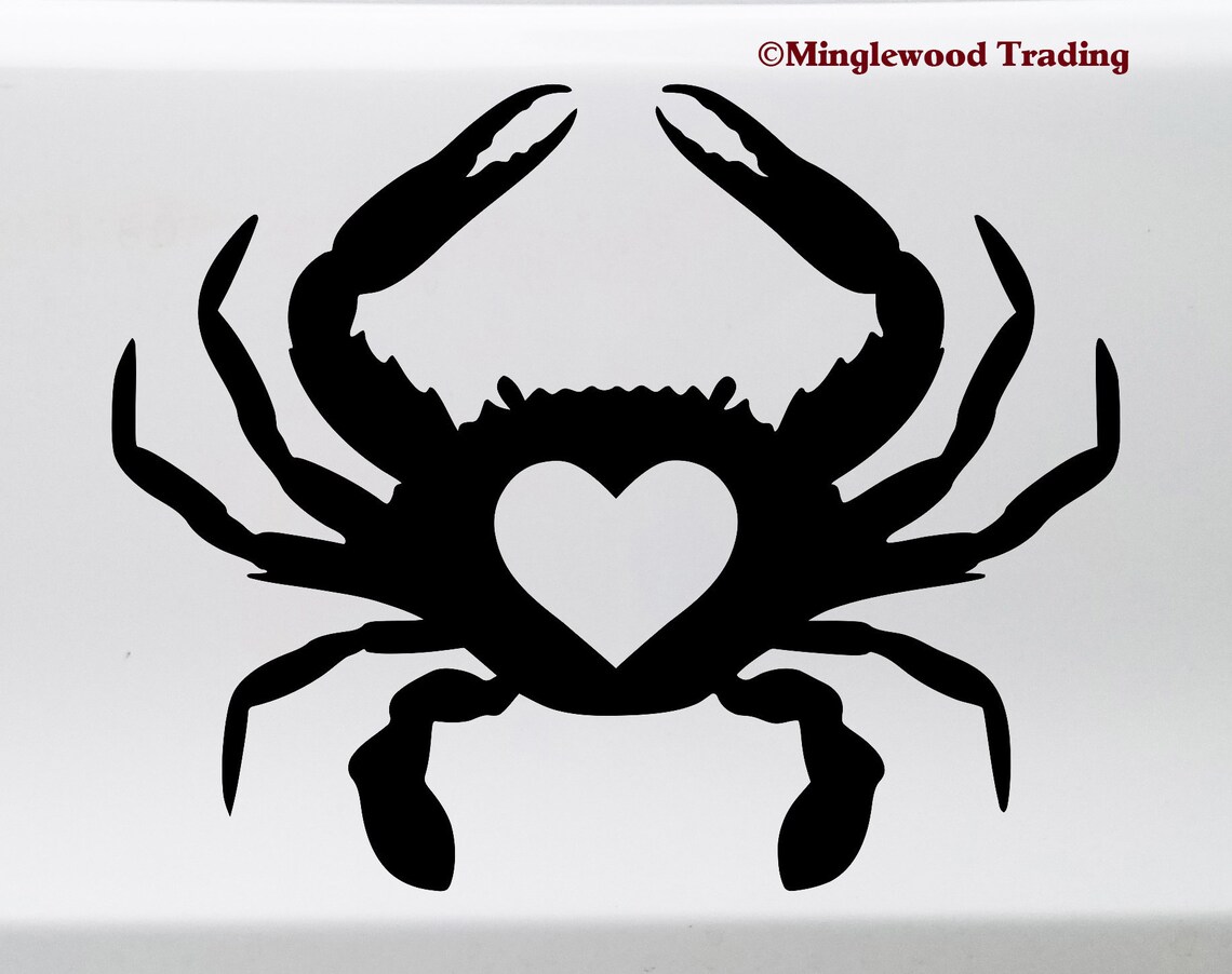 Crab Heart Vinyl Sticker Crustacean Claws King Beach Love - Etsy