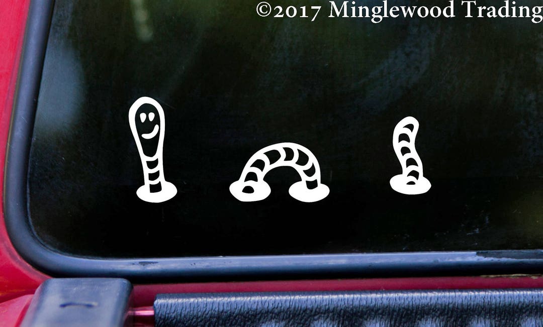 Worm Vinyl Decal Sticker - Cute Earthworm Early Bird -20 Color Options ...