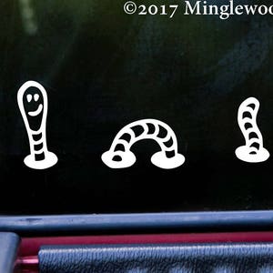 Worm Vinyl Decal Sticker - Cute Earthworm Early Bird -20 Color Options ...