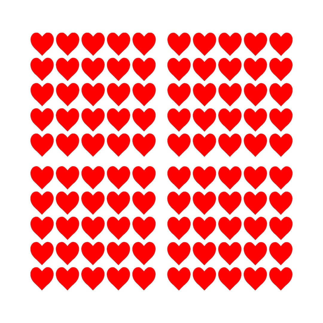 Hearts - Craft Vinyl Sticker Sheet - Heart Shaped - Love Valentine's ...
